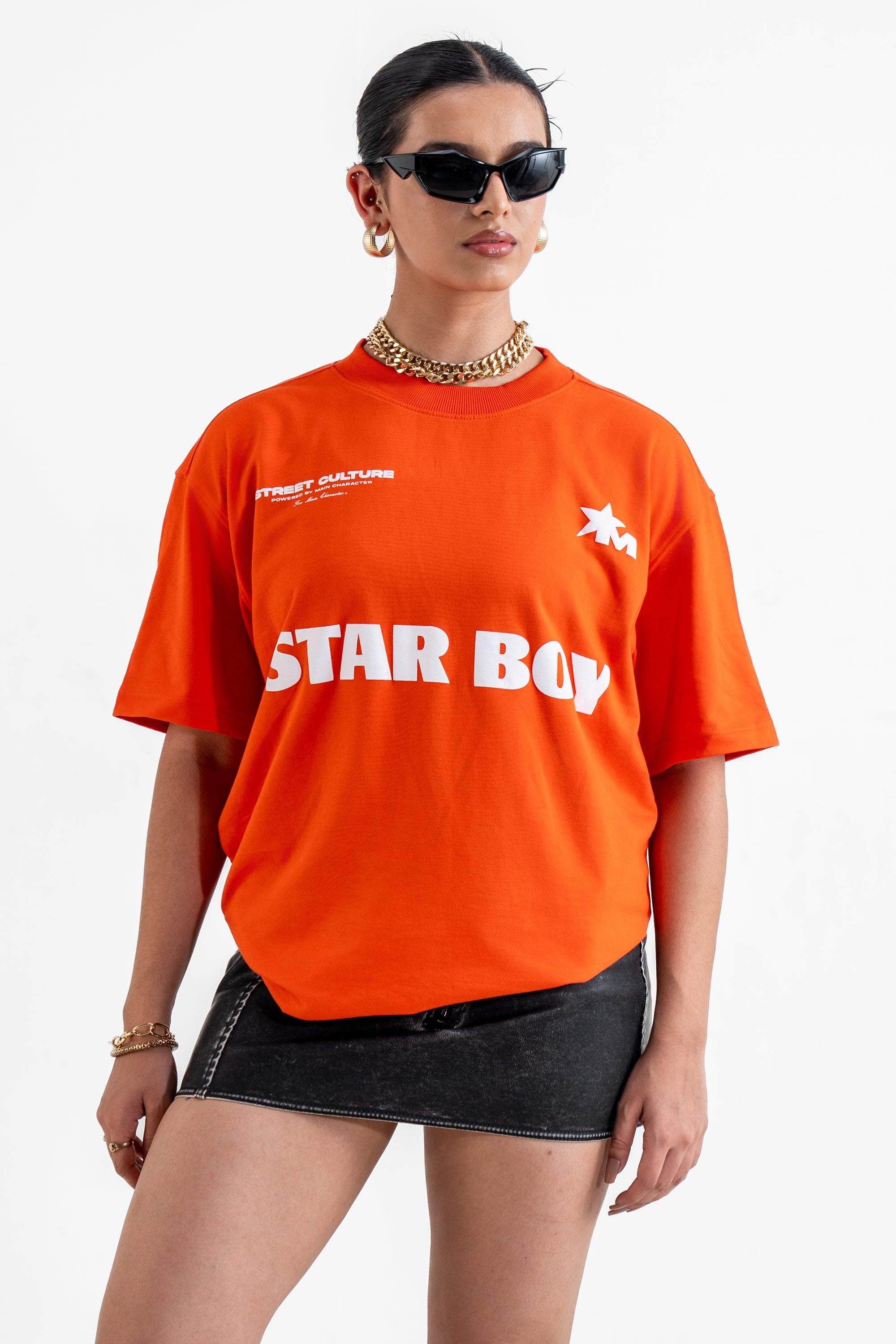 Buy Star Boy Orange Oversized T-Shirt Online in India at Best Price