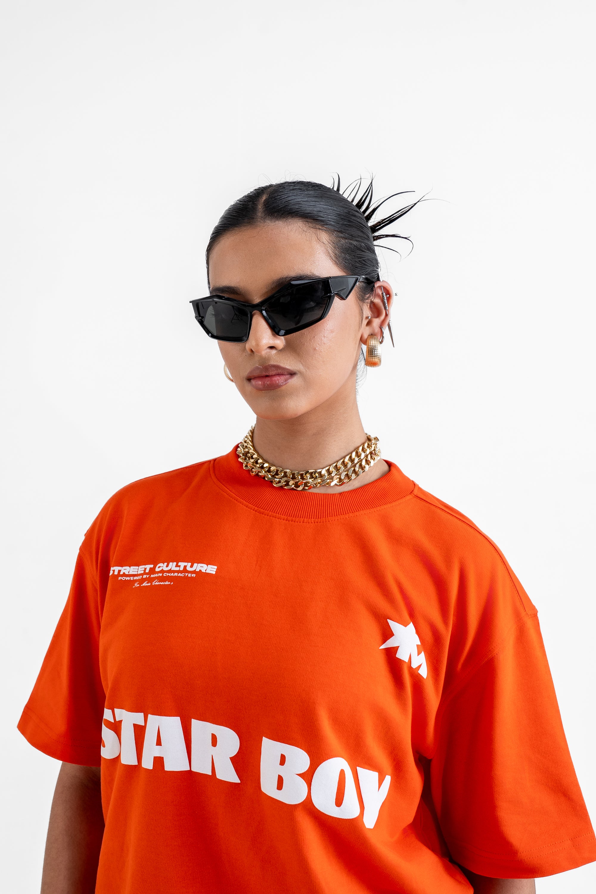 Buy Star Boy Orange Oversized T-Shirt Online in India at Best Price